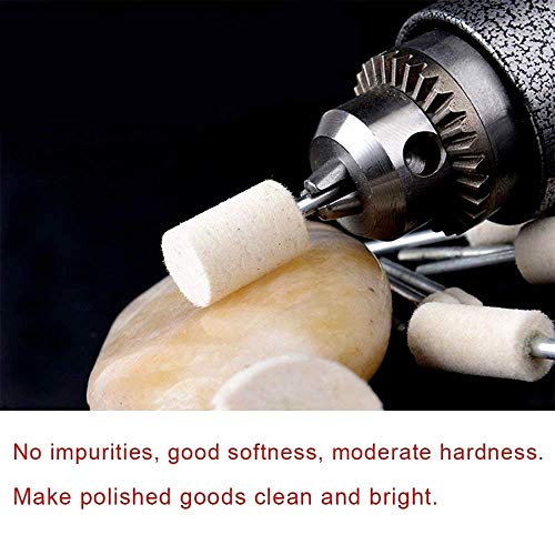 100Pcs Felt Polishing Wheels Wool Polishing Buffing Pads, Mandrel Mounted Grinding Bits,Polishing Grinding Head Wheel Tool Kit For Dremel Rotary Tool - 1/8 Inch Shank