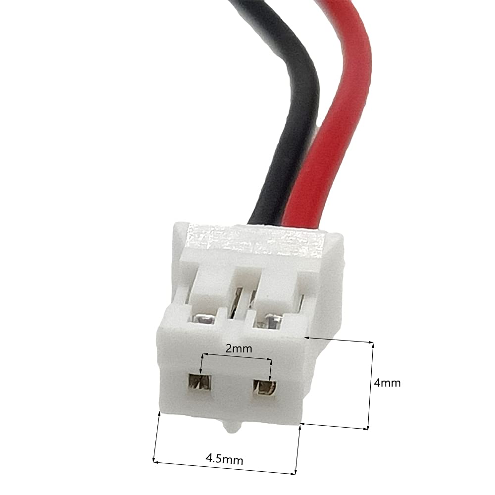 CaoDuRen Rechargeable 3.7V Li Lipo Lithium Polymer Ion Battery Pack with 2 Pin 2.0mm/1.25mm JST Connector (403040 450mAh 2.0Jst)