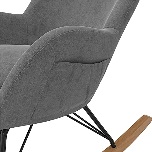 Baby Relax Cranbrook Rocker Accent Chair with Storage Pockets, Gray
