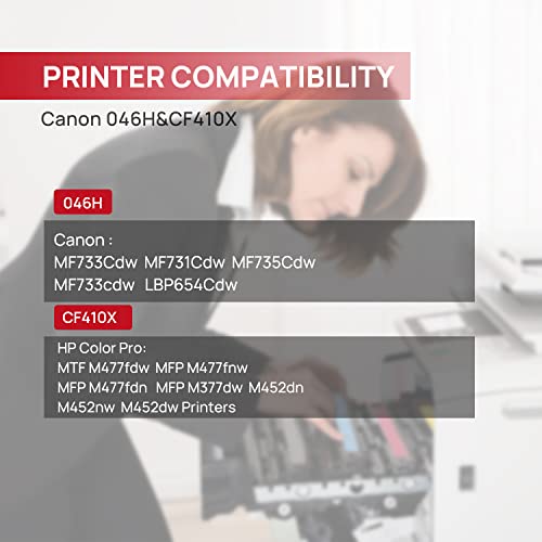 AISEN Compatible CRG 046H Toner Cartridges Replacement for Canon 046 Toner Cartridge, High Yield, for Color ImageCLASS MF733Cdw MF731Cdw MF735Cdw LBP654Cdw Laser Printer (Black, Cyan, Magenta, Yellow)