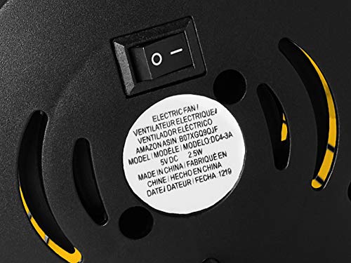 AmazonCommercial 4-Inch Table Fan with Power Adapter and USB Cable