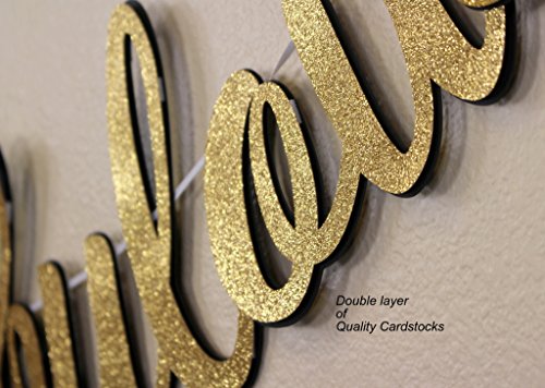 All About Details 40 Years Blessed Cursive Banner (Black & Gold)