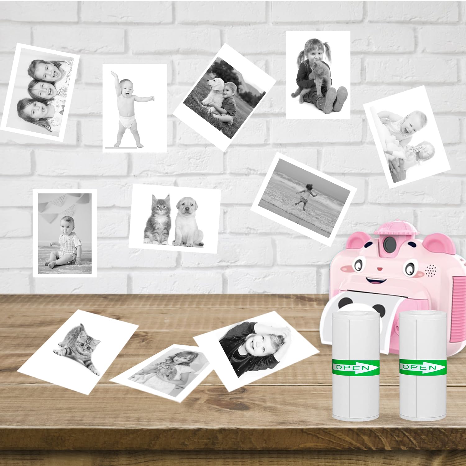 20 Roll Mini Thermal Printer Sticker Paper 57 x 25 mm Self Adhesive Thermal Paper Printable Sticker Paper Mini Pocket Printer Sticker Paper for Most Kids Instant Camera Photo Journal Notes Memo