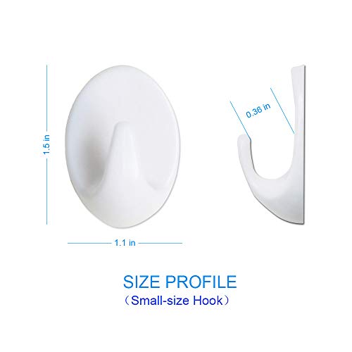 Adhesive Hooks,Damage-Free Hanging Wall Hook Pothook Strong Waterproof Hanger for Robe, Coat, Towel, Keys, Bags, Home, Kitchen, Bathroom,Office (Small-Size)(12Pack White)