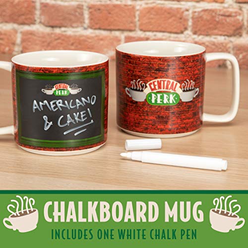 Central Perk Chalkboard Mug with Chalk Pen - Officially Licensed Friends TV Show Merchandise