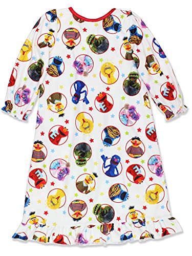 Sesame Street Elmo Infant Toddler Girls Granny Gown Nightgown (18 Months, White)