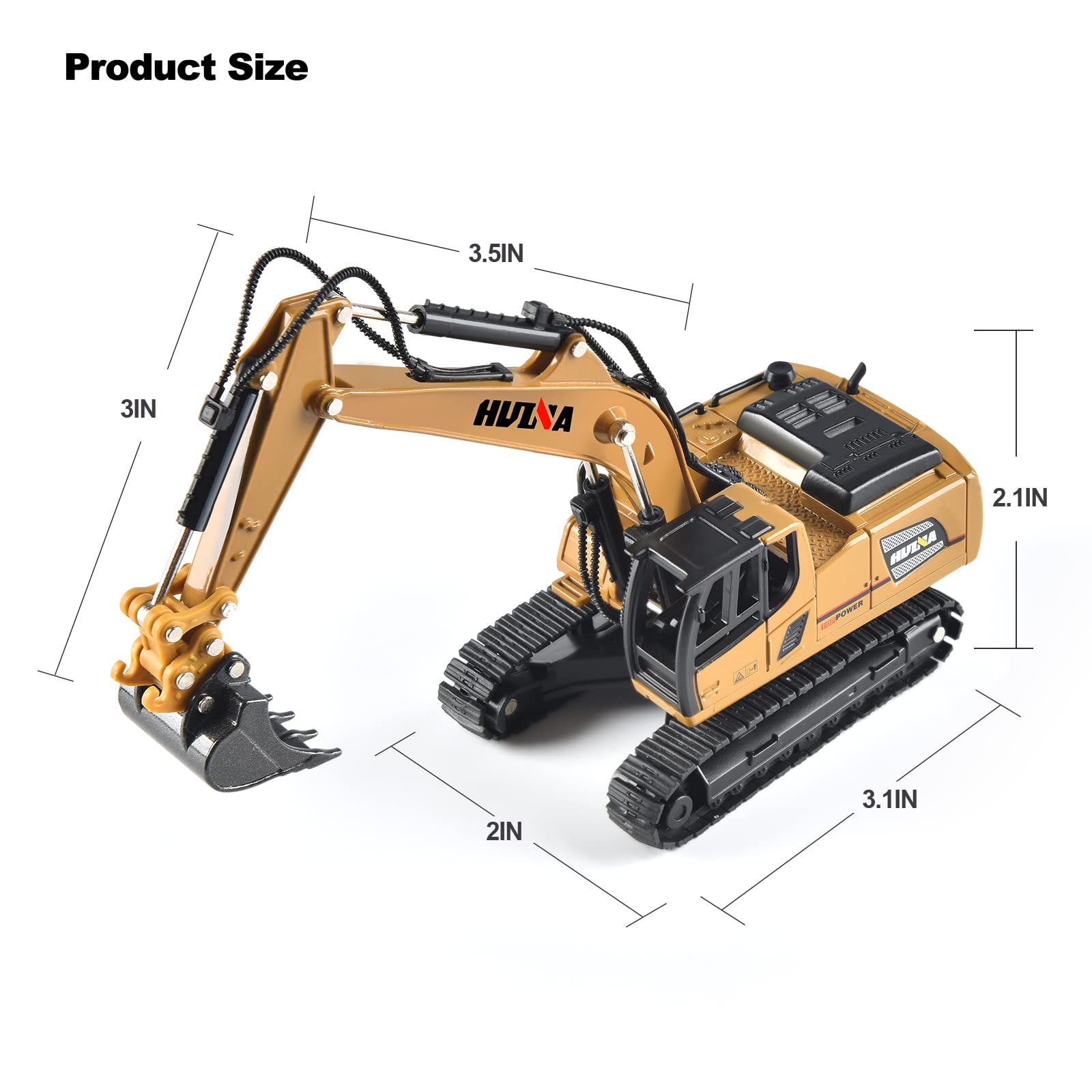 1/60 Scale Mini Metal Excavator Toy, Diecast Construction Vehicles Small Digger Truck Toy for Boys Kids