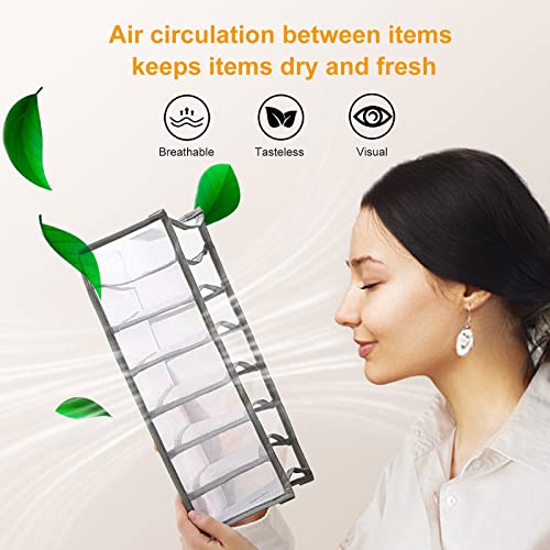 2PCS Upgrade Wardrobe Closet Organizers,7&9-Grids Washable Clothes Organizer with Handles for Jeans,Folded Clothes Organizer Nylon Compartments Storage Bins
