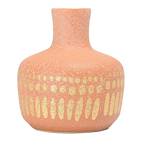 Main + Mesa Stoneware Vases with Gold Pattern, Set of 8
