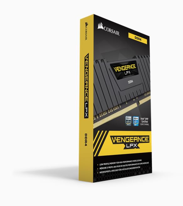 CORSAIR Vengeance LPX 64GB (4x16GB) DDR4 3600 (PC4-28800) C18 1.35V Desktop Memory - Black