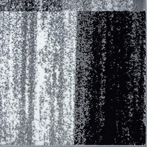 LUXE WEAVERS Gray 5x7 Art Deco Abstract Geometric Area Rug, Medium Pile, Stain-Resistant Carpet