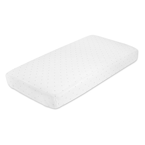 aden + anais Classic Crib Sheet; 100% Cotton Muslin; Super Soft; Breathable; Tailored Snug Fit; grey water dot