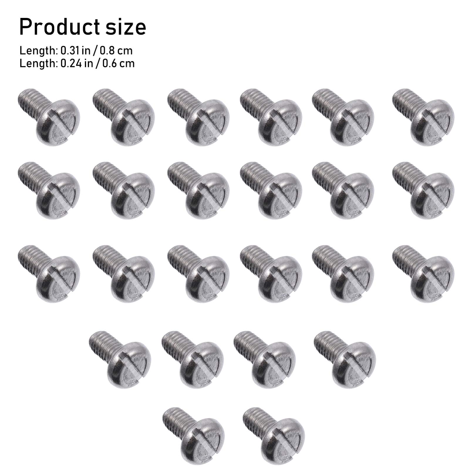 Scicalife 100pcs Round Head Screws Stainless Steel Wall Plate Screws Mechanical Maintenance Fixing Screws for Receptacle Outlet Cover, Wall Plate, Light Switch Plate