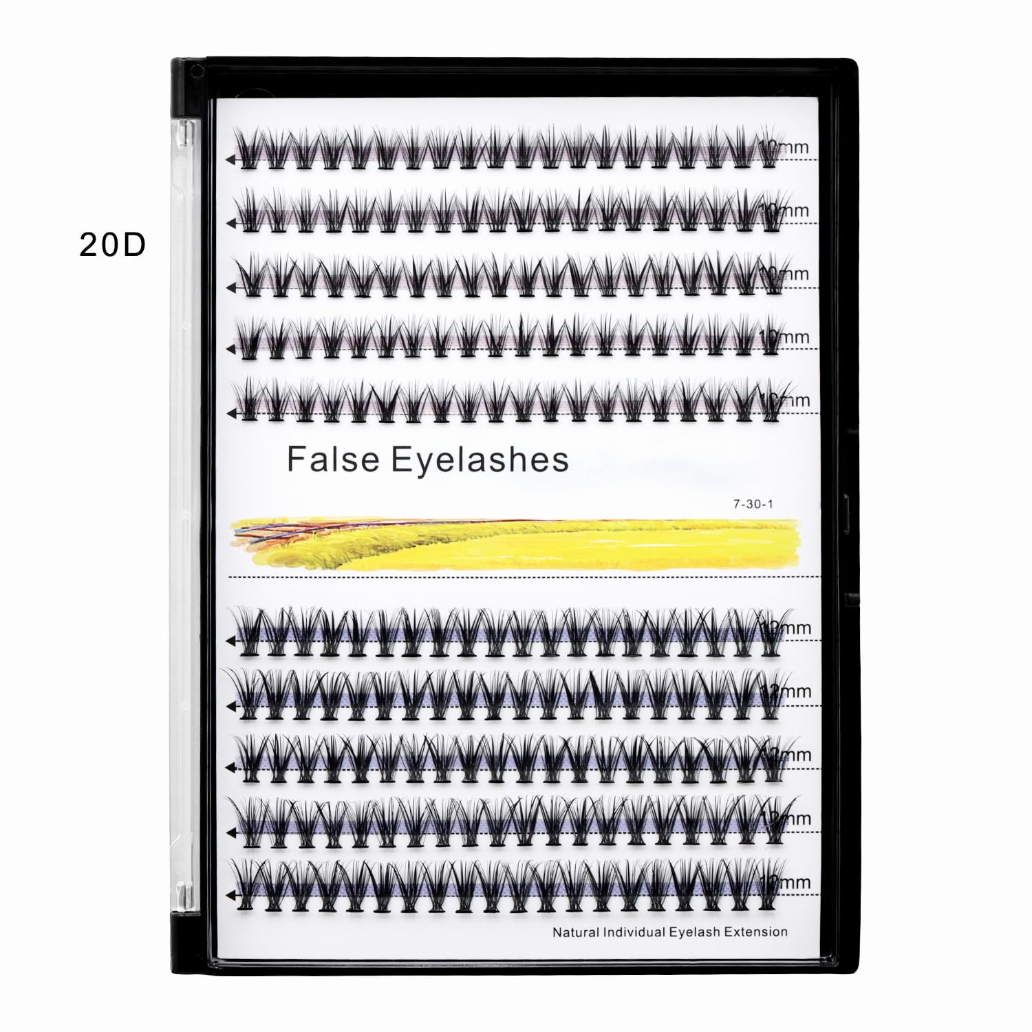 Vayator 10+12mm Mixed 12+14mm Mixed Tray Mink Eyelash Extension Natural 3D Russian Volume Faux Eyelashes Individual 20D Cluster Lashes Makeup (10mm+12mm Mixed)