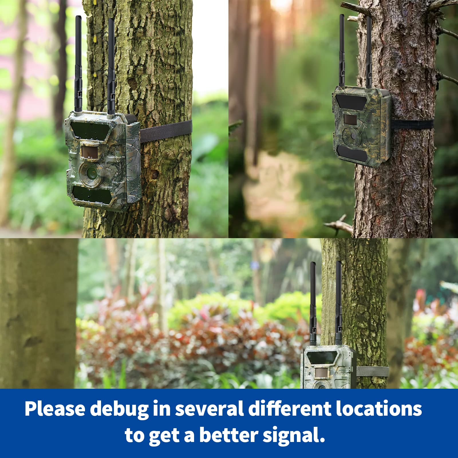 Bingfu 4G LTE Cellular Trail Camera Antenna 8dBi RP-SMA Male Antenna (2-Pack) Compatible with Spypoint Link Micro Solar EVO Link S Dark Wildlife Hunting Game Cam Outdoor Mobile Security Camera