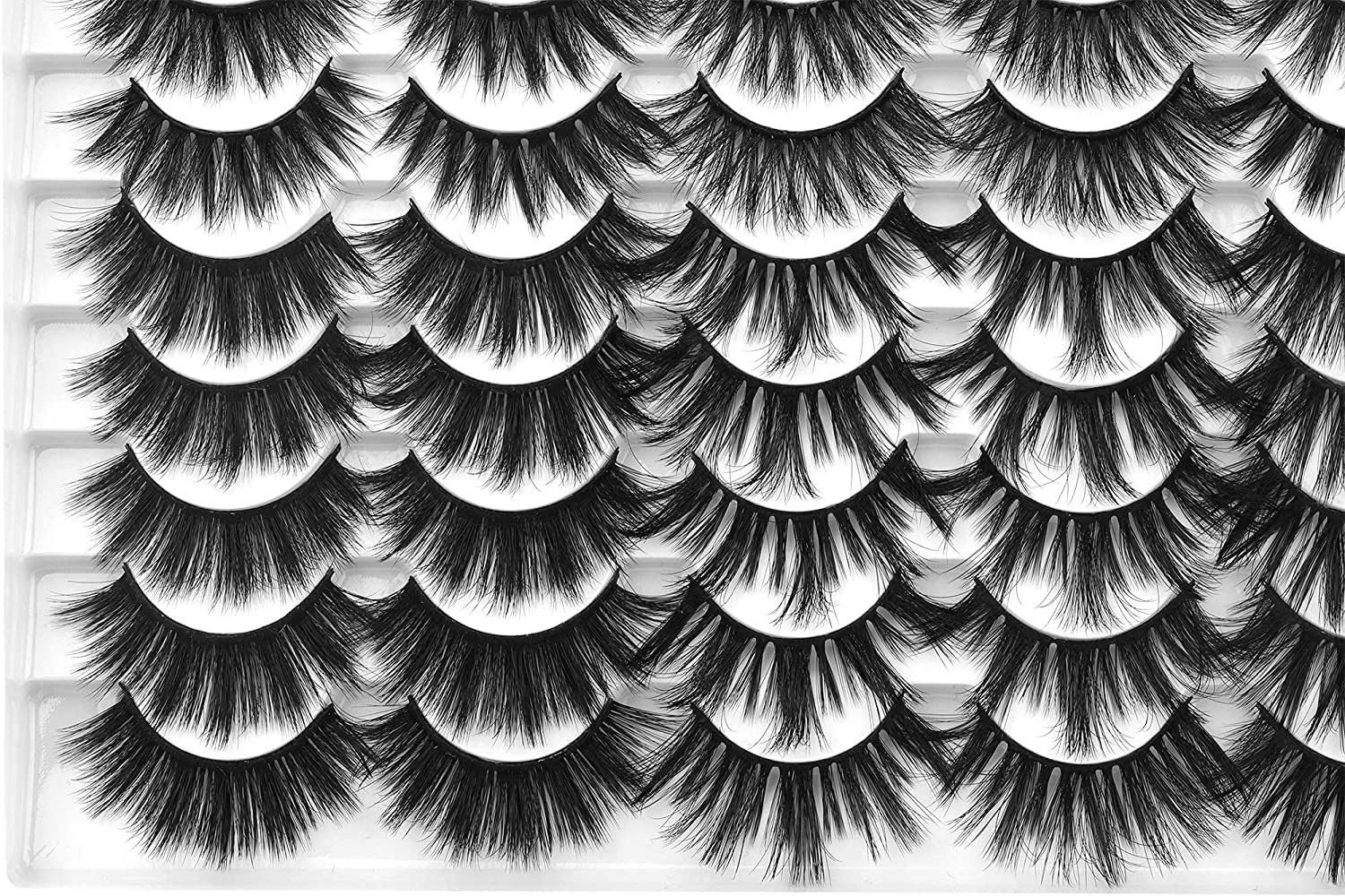 Mink Lashes Faux False Eyelashes Dramatic Natural Look 8 Styles Fake Eyelashes Pack 18-22MM Thick Crossed Fluffy Volume Reusable Eyelashes 3D Multi-layered Cat Eye&Round Shape by Boahankuke
