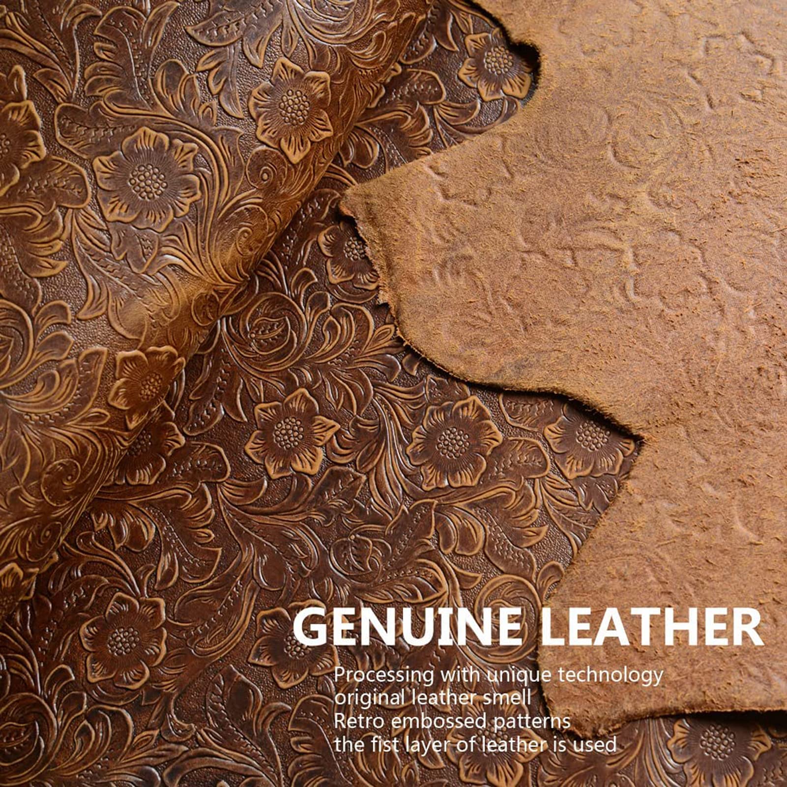 Gexmil Leather Case for iPad Air 11 Inch M2 2024,Genuine Leather Folio Cover for iPad Air5/ Air4 10.9 inch 2022/2020 with Pencil Holder, Auto Sleep/Wake,Shockproof,Pattern-Brown