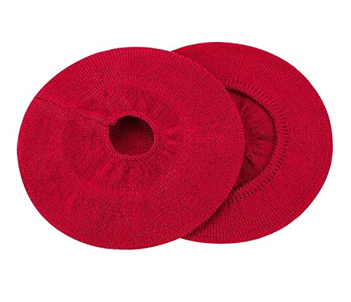 2 Pairs Headphone Sweater Cover Protectors with Stretchable Knit Fabric for Beats Studio 3 / 2 Wireless/Wired Bose QC35 25 15 Headphones (M-red)