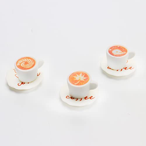 24 Pcs Miniature Food Kitchen Decoration Sets 1:12 Miniature Cakes Dessert Coffee Model Miniature Pretend Mini Kitchen Food Cake Toppers for DIY Micro Landscape Accessories