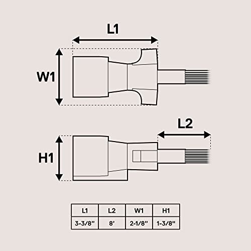 8ft 7-Way Trailer Plug Cord Wiring Harness [7-Pin Trailer Wire Cable] [Brake & Light Control] [10-14AWG] 7 Prong Trailer Light Cord Wiring Connector for RV
