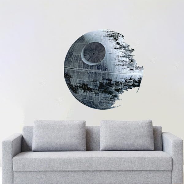 Space Bedroom Wall Mural - Death Star Wall Decal Mural Dorm Decor Wall Stickers Kids Room Nursery or Bedroom Apartment Removable Art, a88