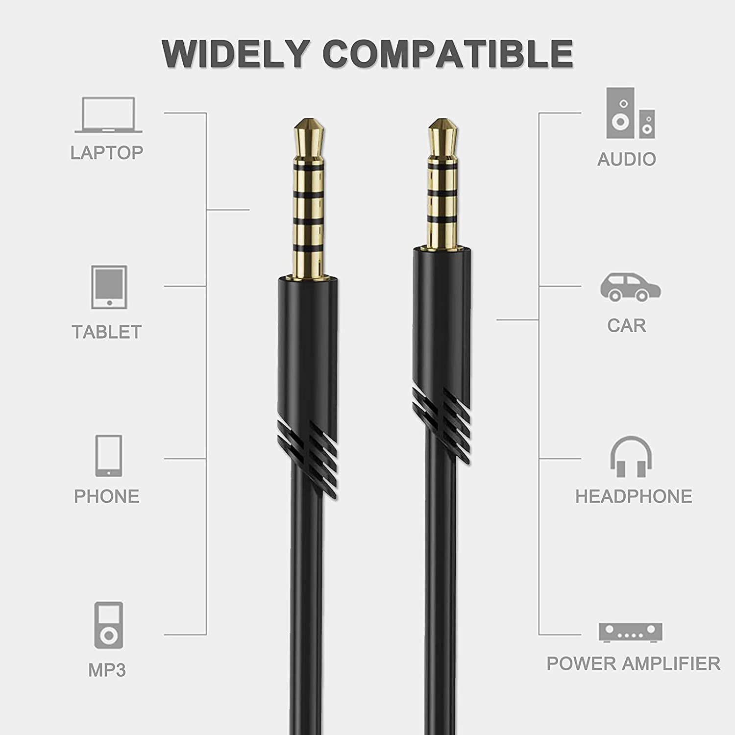 Adhiper A50 Replacement Cord Inline Mute Cable, Headsets Cord Audio Headset Cable for Astro A10 A30 A40 A50 G633 G933 Gaming Headphones, for Xbox One PS4 PC Gaming Mobile MixAmp (Black)