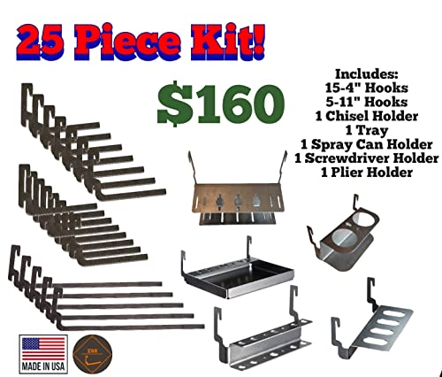 25 Piece Heavy Duty Tool Storage Kit, Industrial Strength Tool Storage and Tool Rack Accessory