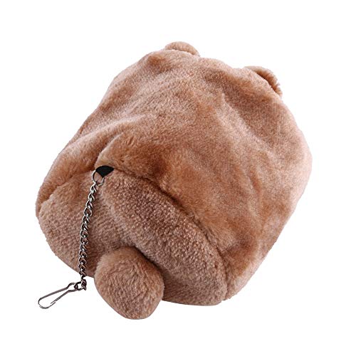 Cozy Pet Bed, Cute Cartoon Soft Plush Warm Pet Nest Pet Cave Hut Hamster Mouse Sleeping Bed Washable Small Animal House Home Hammock for Hamster Chinchilla Squirrel Guinea-Pig Cavia Cobaya(Brown)