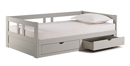 Alaterre Furniture Melody Extendable Bed Daybed, Dove Gray