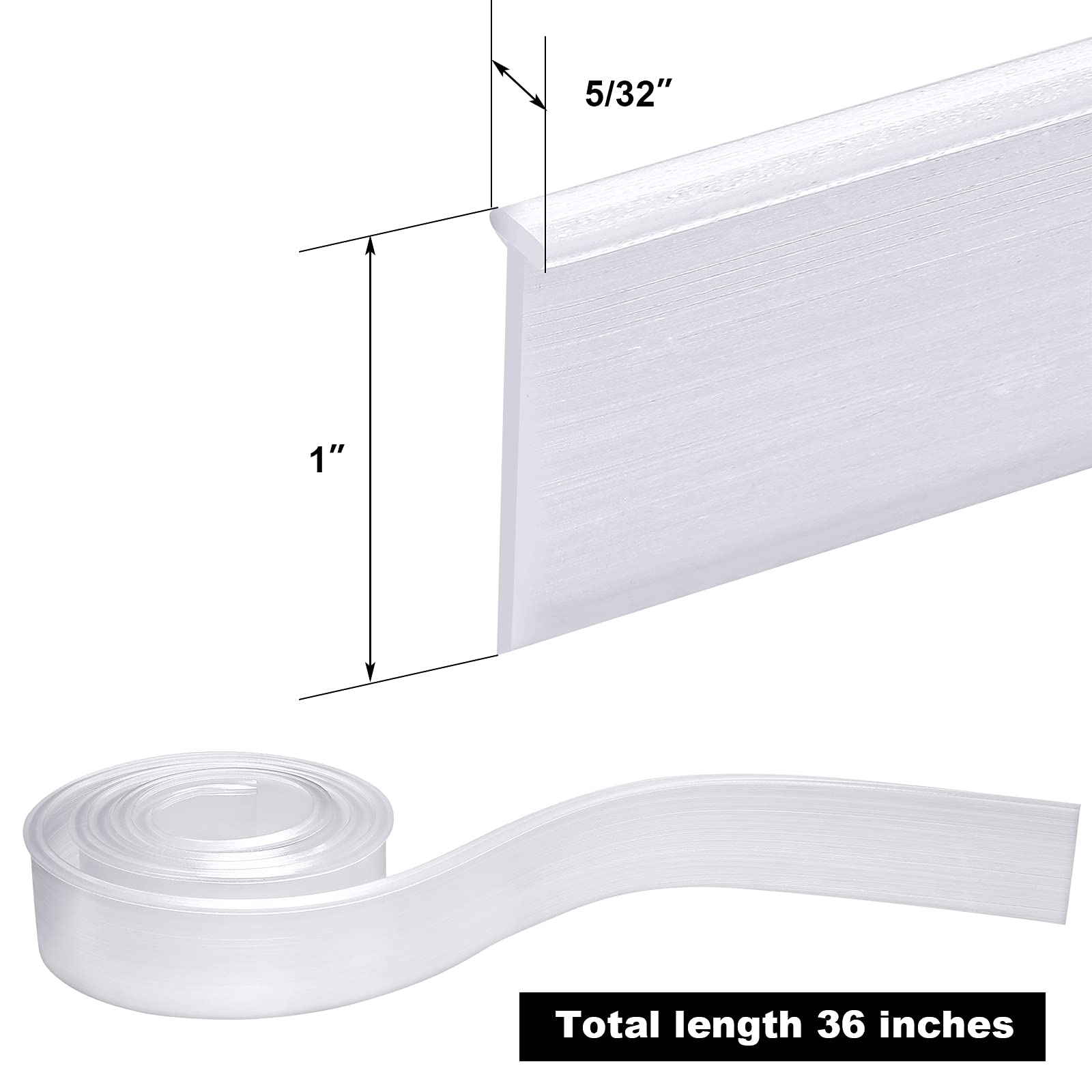 108 Inch Clear Shower Door Bottom Seal T Shaped Shower Door Seal Strip Framed Shower Door Drip Sweep Replacement Parts for Bathroom