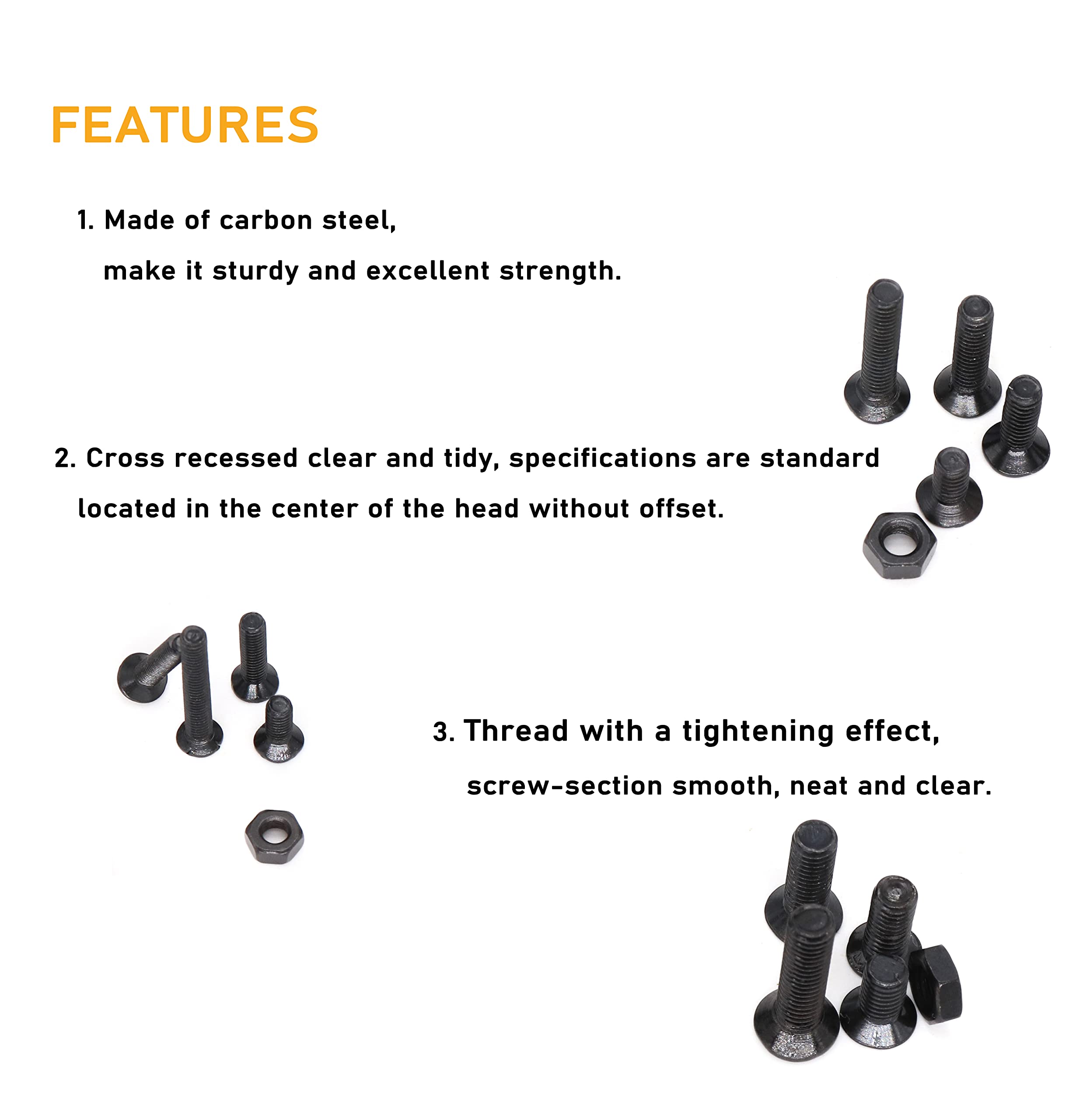 binifiMux M3 Screws Kit, M3 Flat Head Machine Screws, 360pcs (7 Sizes) M3-0.5mm Black Countersunk Flat Head Phillips Machine Screws and Hex Nuts Kit for 3D Printer Robot Project Toys RC Models