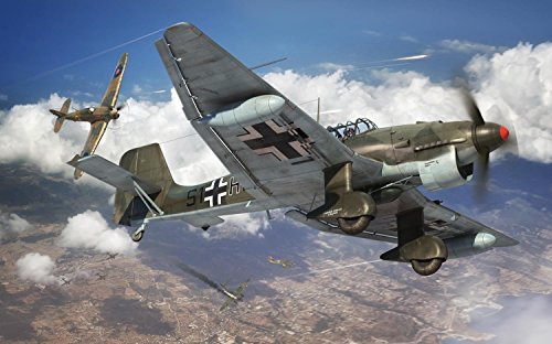 Airfix Junkers Ju87R-2/B-2 Stuka 1:48 WWII Military Aviation Plastic Model Kit A07115, Red