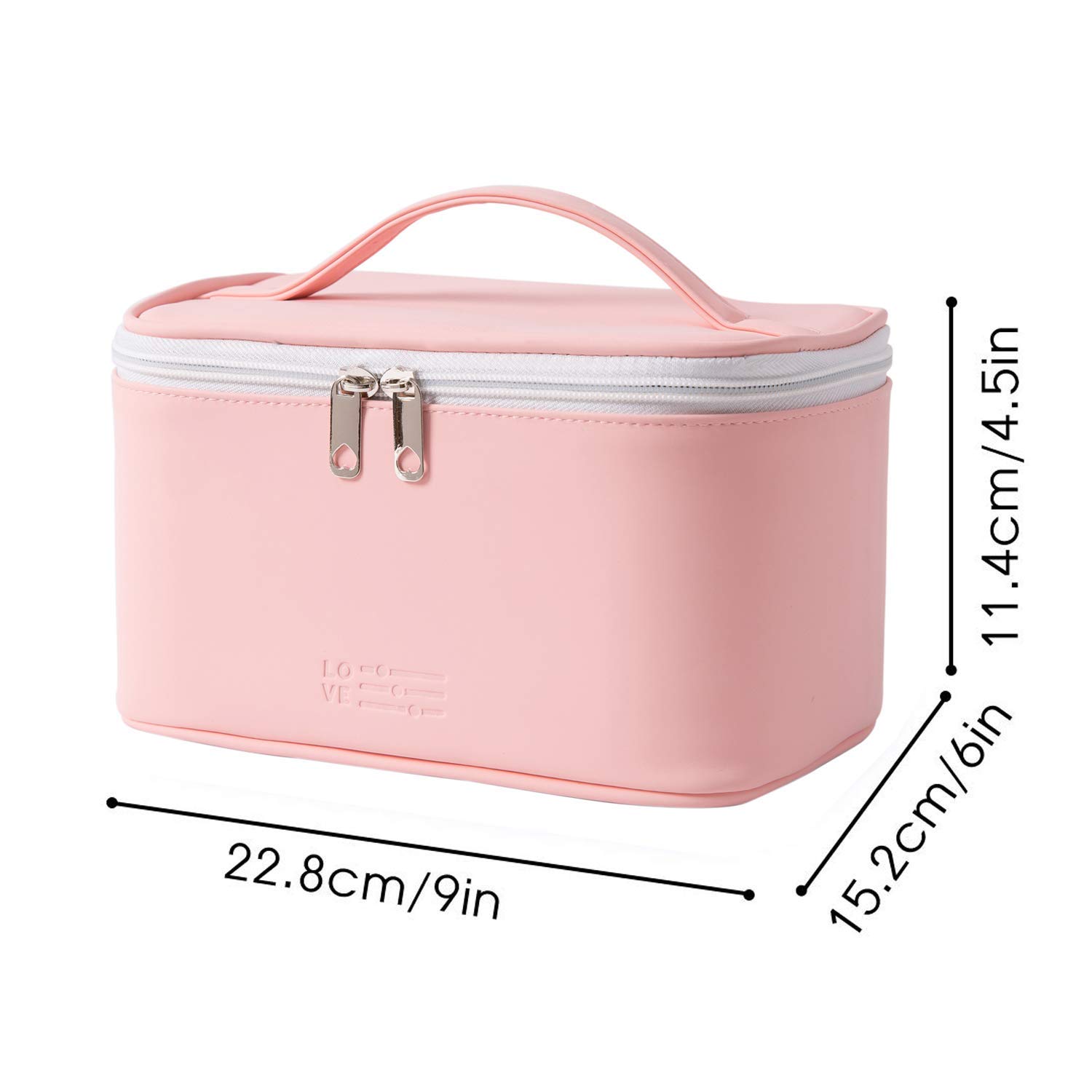 Meiyuuo Makeup Bag Cosmetic Bags Small for Women Ladies Zipper Pouch Makeup Organizer Waterproof Cute (Light Pink)