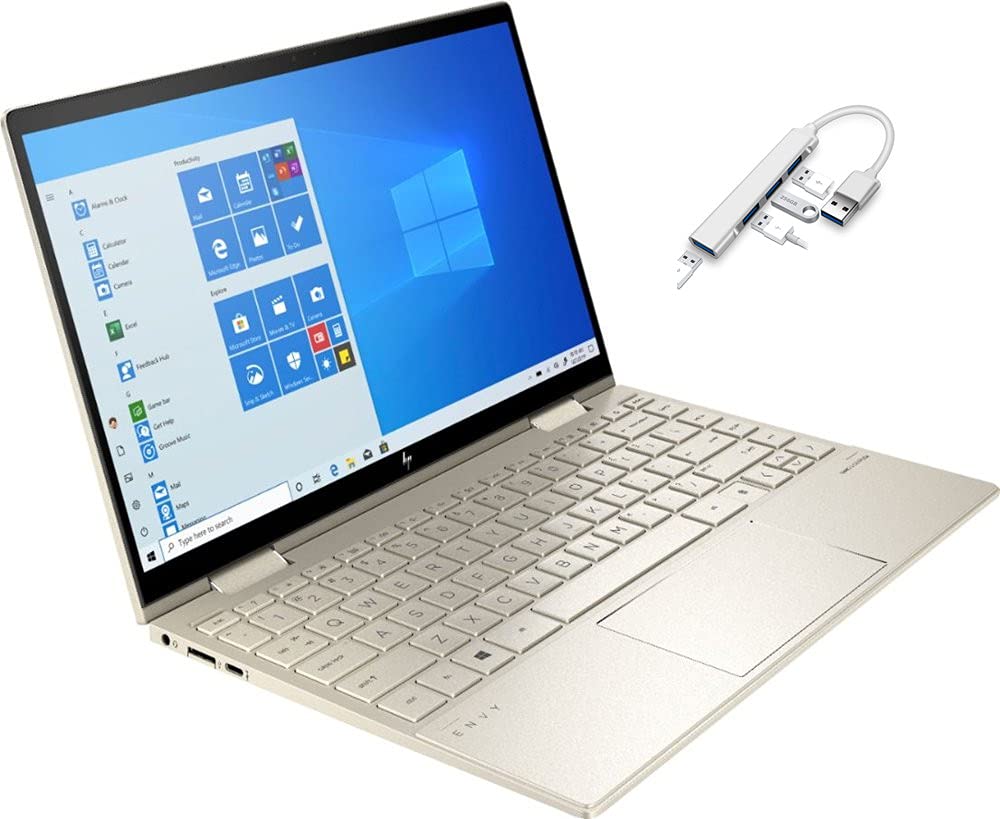 HP Envy X360 2-in-1 13.3 inch FHD IPS Touch-Screen Laptop | 11th Generation Intel Core i5-1135G7 Backlit Keyboard Fingerprint Windows 10 Home (8GB DDR4 RAM 512GB SSD |USB3.0 HUB), Gold