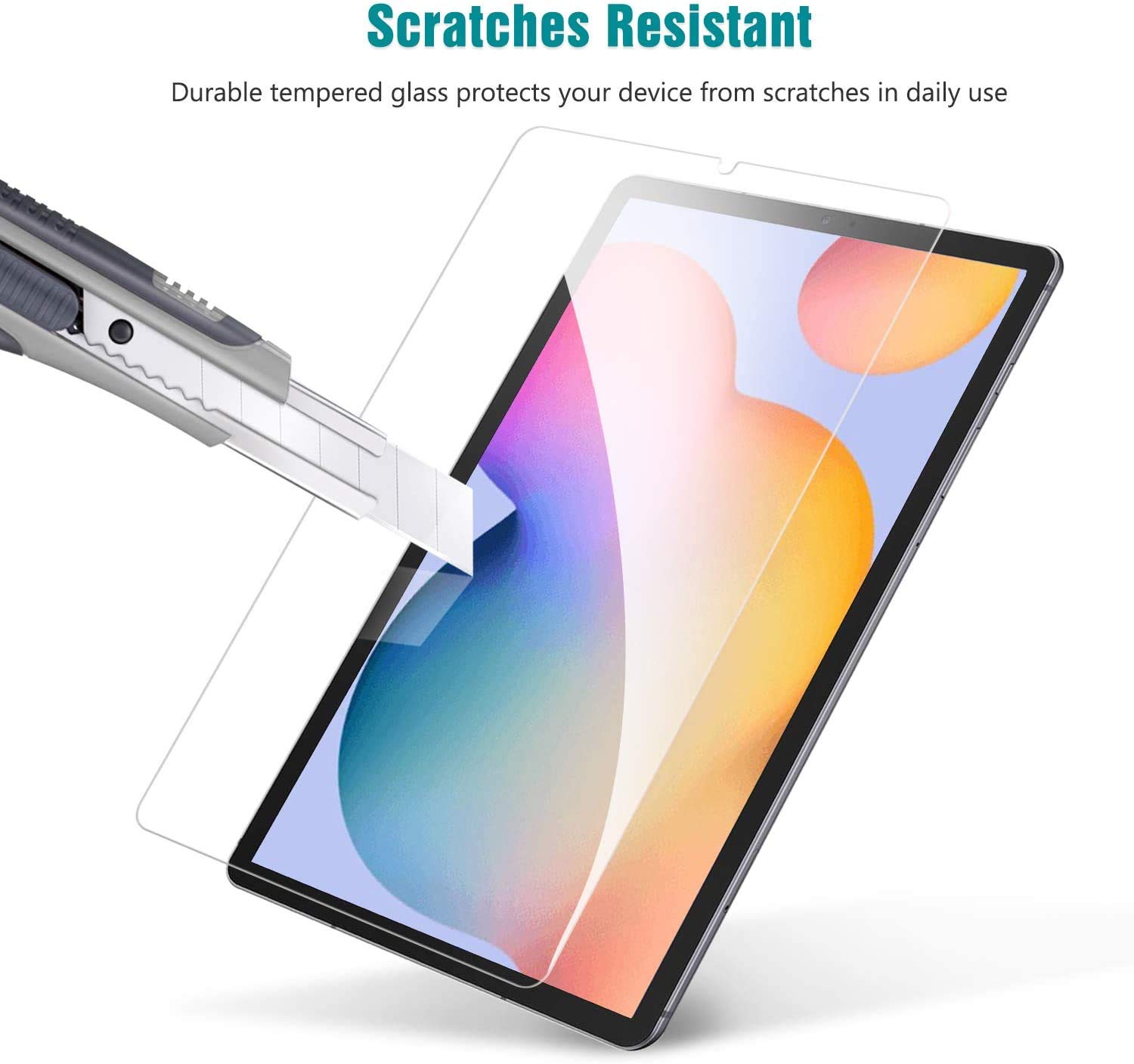 TANTEK [2-Pack Screen Protector for Samsung Galaxy Tab S6 Lite(SM-P610/P615,2020) 10.4 inch,Tempered Glass Film,Ultra Clear,Anti Scratch,Bubble Free,S-Pen Compatible