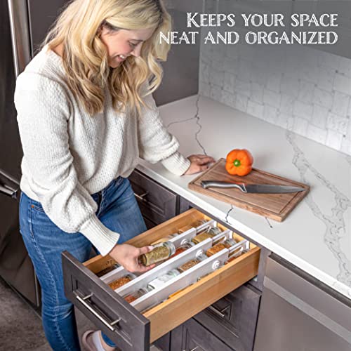 Adjustable Drawer Dividers - Lock in Place, Non-Slip, Expandable Separators, No Tools Required. Great Organizer for Closet, Dresser, Drawer, Office Desk and Kitchen Organization. (4-PACK)
