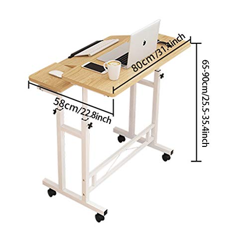 Multifunctional Desk Movable Computer Laptop Desk Study Writing Desk Adjustable with Keyboard Tray for Home Office (Color : D)