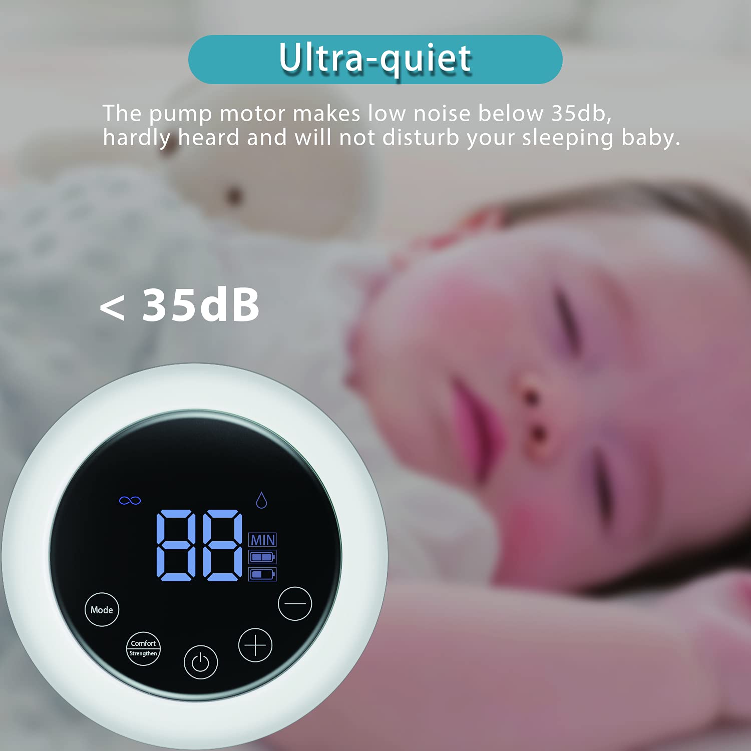 Cozytots Double Electric Breast Pumps Portable Rechargeable Battery Operated Breast Feeding Pump 9 Suction Levels with High Definition Display Touch Panel 5 Milk Bags 2 Adapters