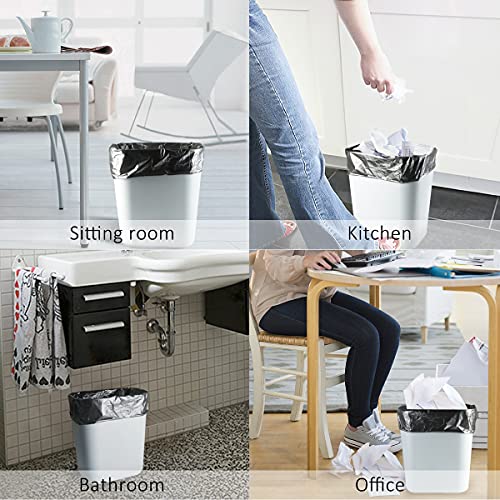 3 Gallon 80 Counts Strong Trash Bags Garbage Bags by Teivio, Bathroom Trash Can Bin Liners, Plastic Bags for home office kitchen, Black