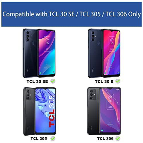Ailiber Case for TCL 30 SE, TCL 30 SE Phone Case with Screen Protector, Ring Kickstand for Magnetic Car Mount Military Grade, Heavy Duty Shockproof Protective Cover for TCL TCL 30E/30 SE 6.52β-Blue