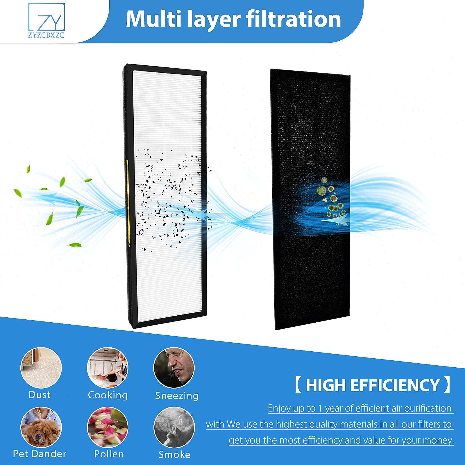 2 Pack NEA-F1 Post Filters and 10 Pack NEA-C1 Activated Carbon Pre Filters, Compatible with Eureka NEA120 and Toshiba CAF-W36USW