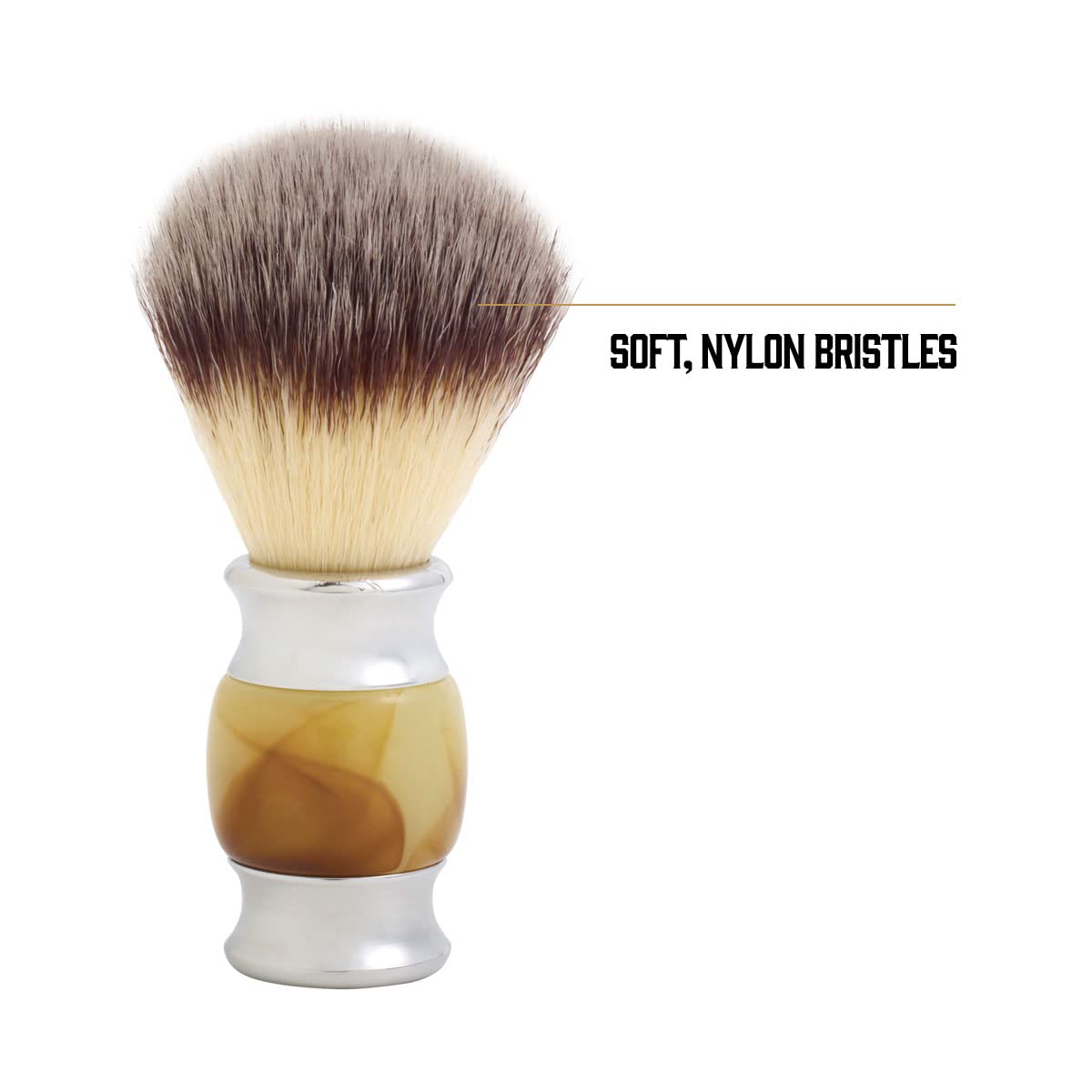 Union Razors SS1 Three Piece Shave Kit, Tiger Eye with Razor, Shaving Brush and Stand, Brown