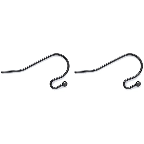 100 Pairs Gun Black Color Earwires Ball Dot French Earring Hooks/Dangle Earring Findings Jewelry Making DIY (EH-1006-G1)