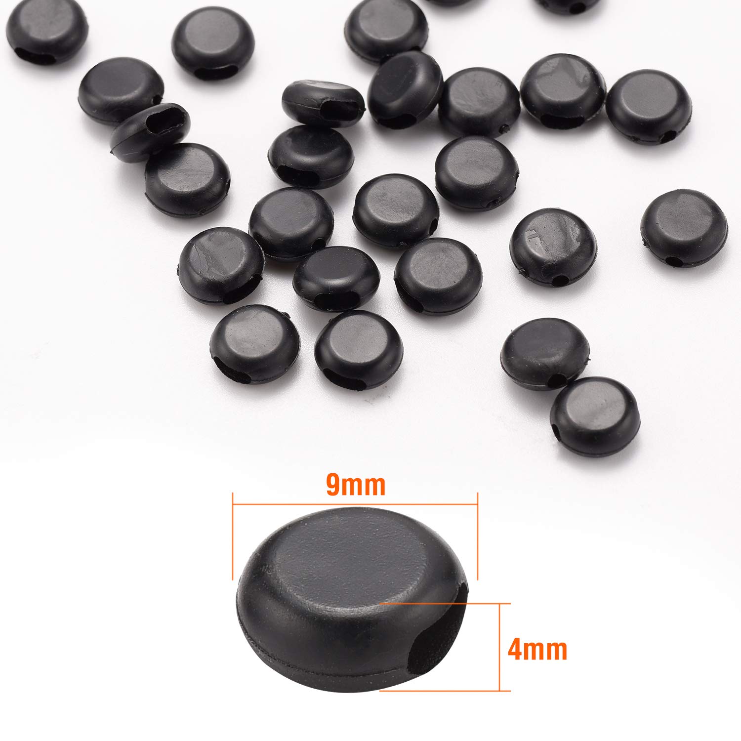 120 PCS Black and White Adjustable Soft Elastic String Cords Buckle Adjuster with 2 pcs Crochet Hook,Suitable for All Different Sizes of mask Straps Bands （1/8,1/5,1/4,5/8 Straps）
