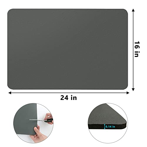 16" X 24" Coffee Mat for Countertops : Super Absorbent Versatile Coffee Bar Accessories for Coffee Makers, Espresso Machines, and Dish Drying, Black
