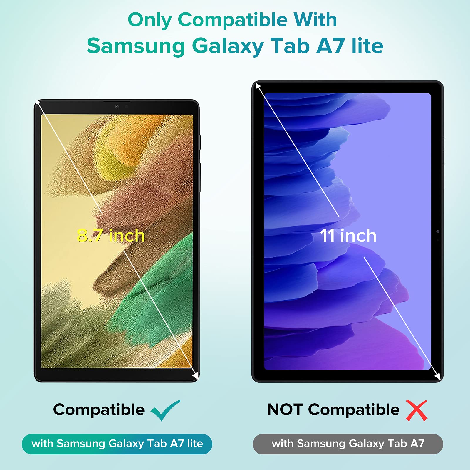 ivoler [4 Pack] (2 Pack) Screen Protector for Samsung Galaxy Tab A7 Lite 8.7inch (SM-T220 / T225) 2021 with 2 Pack Camera Lens Protector Tempered Glass, Scratch Resistant Anti-Fingerprints HD Clear