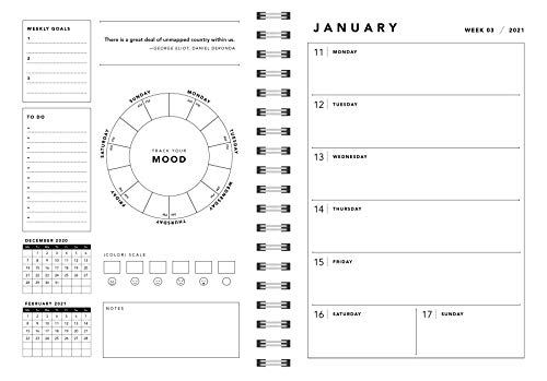 2021 Mood Tracker Planner: Understand Your Emotional Patterns; Create Healthier Mindsets; Unlock a Happier You! (Habit Tracker and Weekly Calendar)