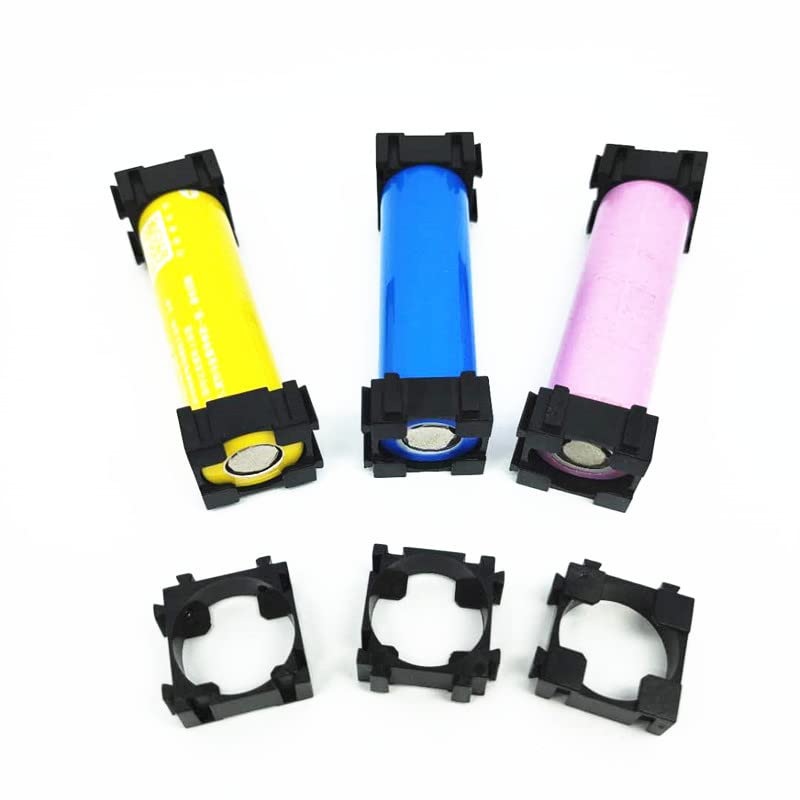 100 Pcs 18650 Lithium Battery Cell Holder, Battery Storage Box Cell Spacer Bracket Stand Plastic Battery Pack Bracket Cylindrical Cell Battery Stand for DIY Fixed 18650 Battery