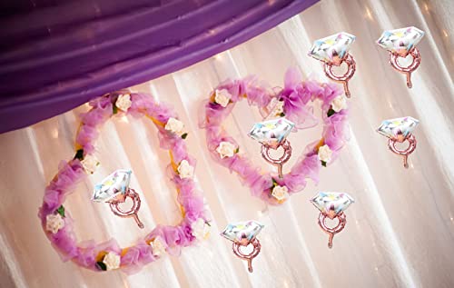 10Pcs Mini Diamond Ring Foil Balloons Inflatable Wedding and Engagement Anniversary Party Decoration