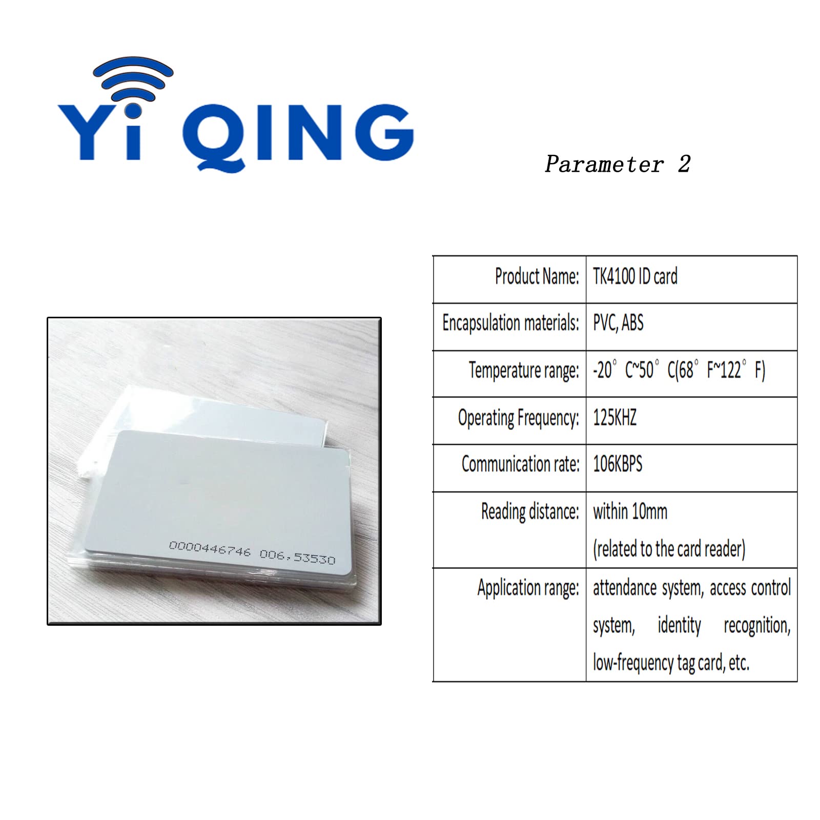 40pcs RFID 125KHz Proximity ID Card Compatible with EM4100 TK4100 (0.8mm) with UID Series Number for Access Control System,Key Card,Membership Card